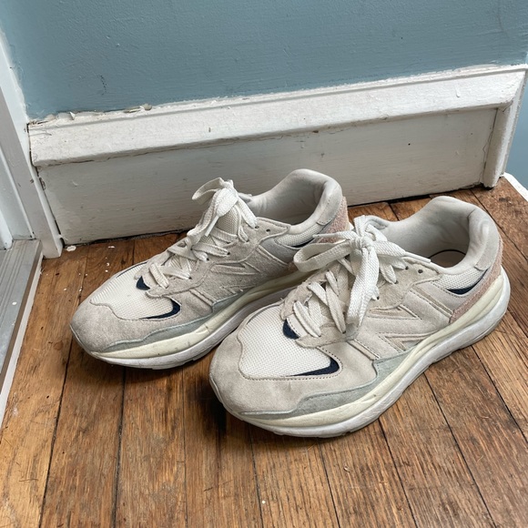 New Balance | Shoes | New Balance 574 In Cream And Blue | Poshmark